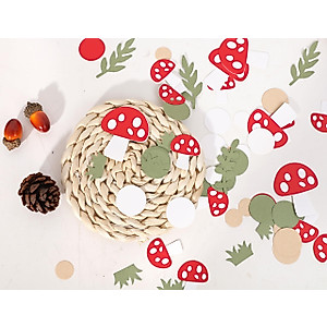 200PCS Mushroom Confetti - Woodland Party Table Decor, Woodland Confetti, Mushroom Theme Birthday Decorations, Fairy Party Confetti, Wild One Birthday Decor