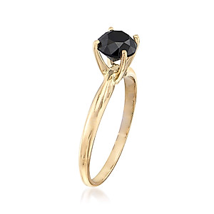 Ross-Simons 1.00 Carat Black Diamond Solitaire Ring in 14kt Yellow Gold. Size 7