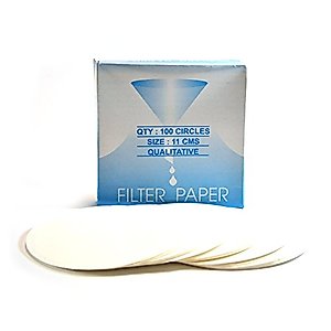 Eisco Labs Premium Qualitative Filter Paper, 11cm Dia, Medium Speed (85 GSM), 10? (10 Micron) Pore Size - Pack of 100