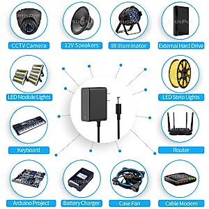 12V 500mA Power Supply Adapter for Yamaha Keyboard YPT, PSR, YPG, DGX, DD, EZ and P Digital Piano and Portable Keyboard Series, Replacement PA-130 PA-130B Keyboard Power Cord