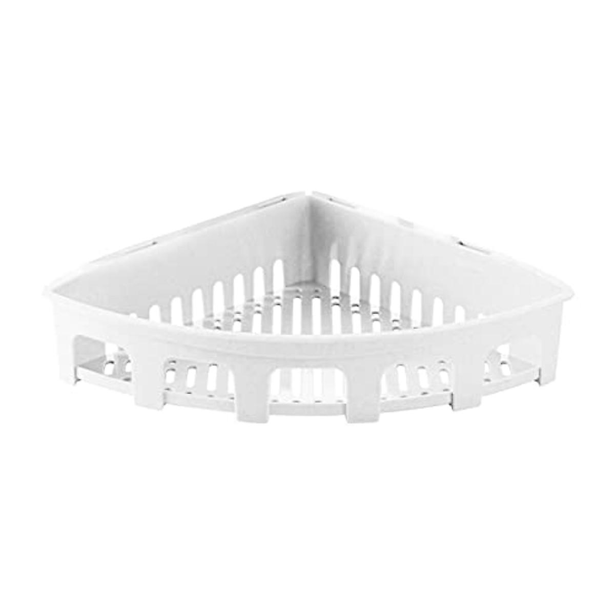 LAPUTA Wall Mount Organizer,Shower Caddy Punch-Free Plastic Wall Corner Triangle Shampoo Holder with Drain Design for Kitchen, Bathroom, Cabinet, Toilet, Office Beige One Size