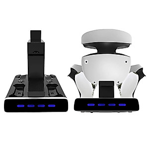 Charging Station Dock with Display Light Helmet Storage Rack for PS VR2 / PS5 Controller Accessories