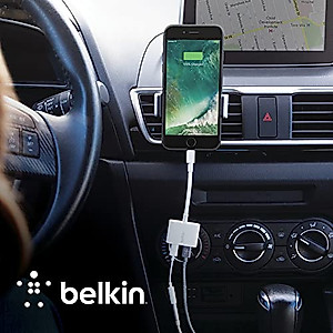 Belkin Rockstar Lightning Audio + Charge - Lightning Cable & iPhone Charger Adapter - Audio Phone Charger - Compatible W/ iPhone 14, iPhone 13, iPhone 12 & All Models W/ Lightning Port