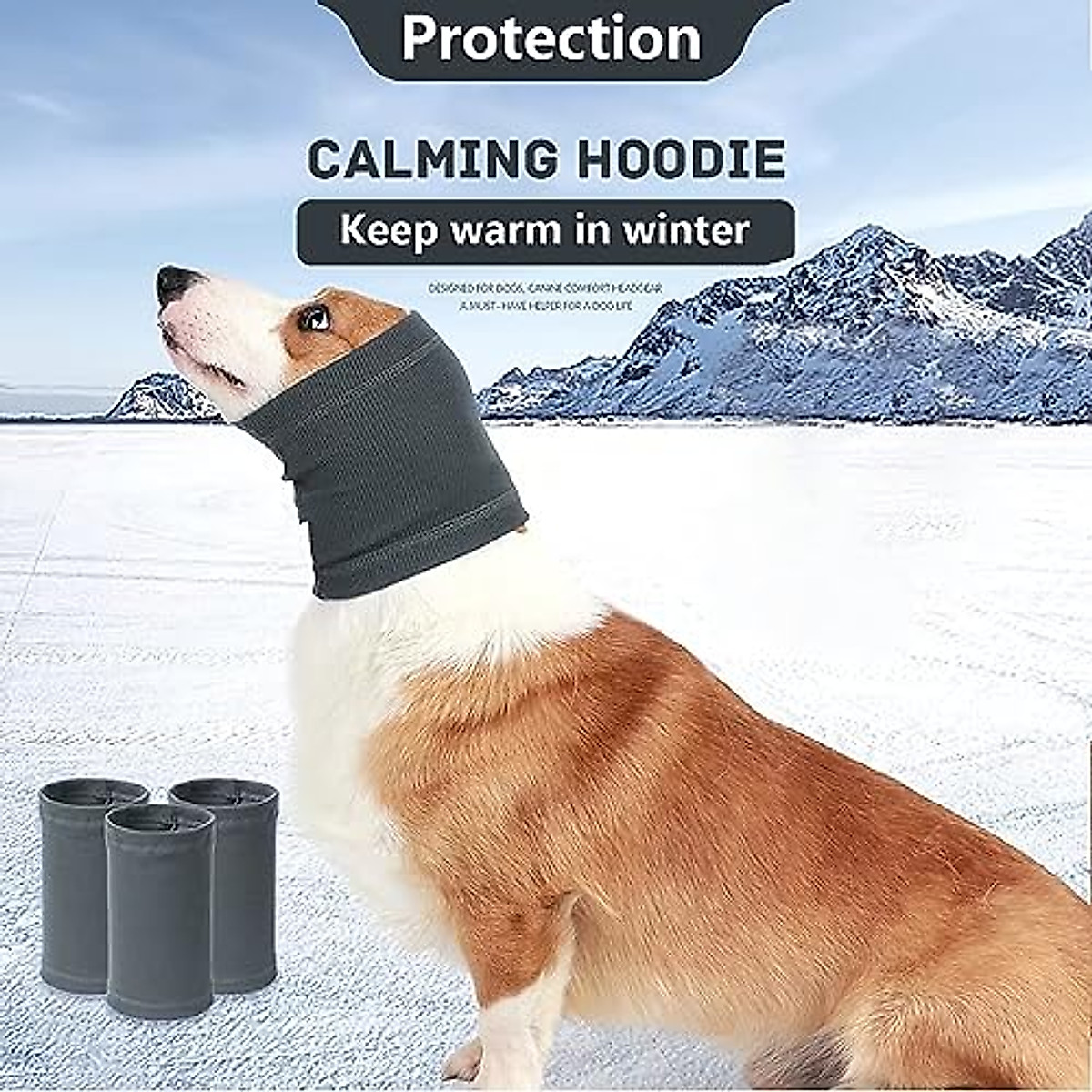 Nanaki Dog Calming Hoodie Head Cover Sleeves - Quiet Ear Covers Hood for Noise, The Grooming and Force Drying Head Protection for Anxiety Relief and Calming Dog Neck and Ear Warmer
