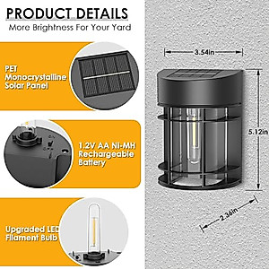 Mancra 8 Pack Solar Fence Lights, LED Solar Outdoor Lights Waterproof Solar Deck Lights Patio Decor for Outside Yard Porch Driveway, 3000K
