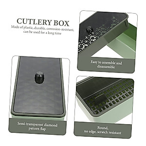 Zerodeko Diamond Cutlery Box utensil tray spoon organizer for kitchen drawers silverware tray flatware organizer plastic cutlery delicate cutlery organizer - clamshell drain box pp