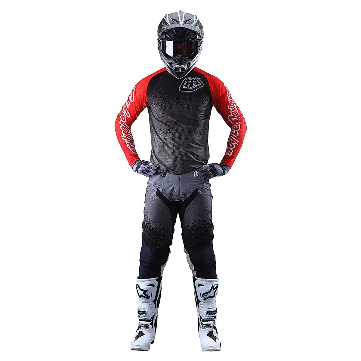 Troy Lee Designs SE Pro Air Webstar Jersey - Motocross Dirt Bike ATV Enduro Dual Sport Racing Off Road Riding Ventilated Warm Weather Gear - Adult Mens (Black/Gray, XL)