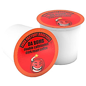 Java Factory High Caffeine Coffee Pods, Da Bomb Dark Roast, 40 Count - Compatible with K Cup Brewers 2.0, Extra Caffeine for a Strong Start to Your Day