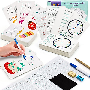 TOY Life Dry Erase Alphabet Flash Cards with ABC Flash Cards for Alphabet Affirmation Workbook - Toddler Flash Cards Preschool Homeschool 3 4 5 Years Flash Cards Read Write Learning Cards Toddlers