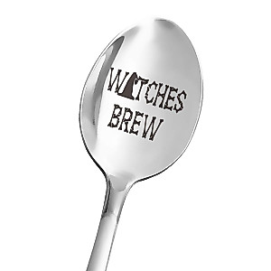 Funny Coffee Spoon Engraved Stainless Steel for Women Men Coffee Tea Lover Gift - Best Spoon for Kids Sister Teens Friends - Halloween Decor - Perfect for Birthday/Halloween/Christmas