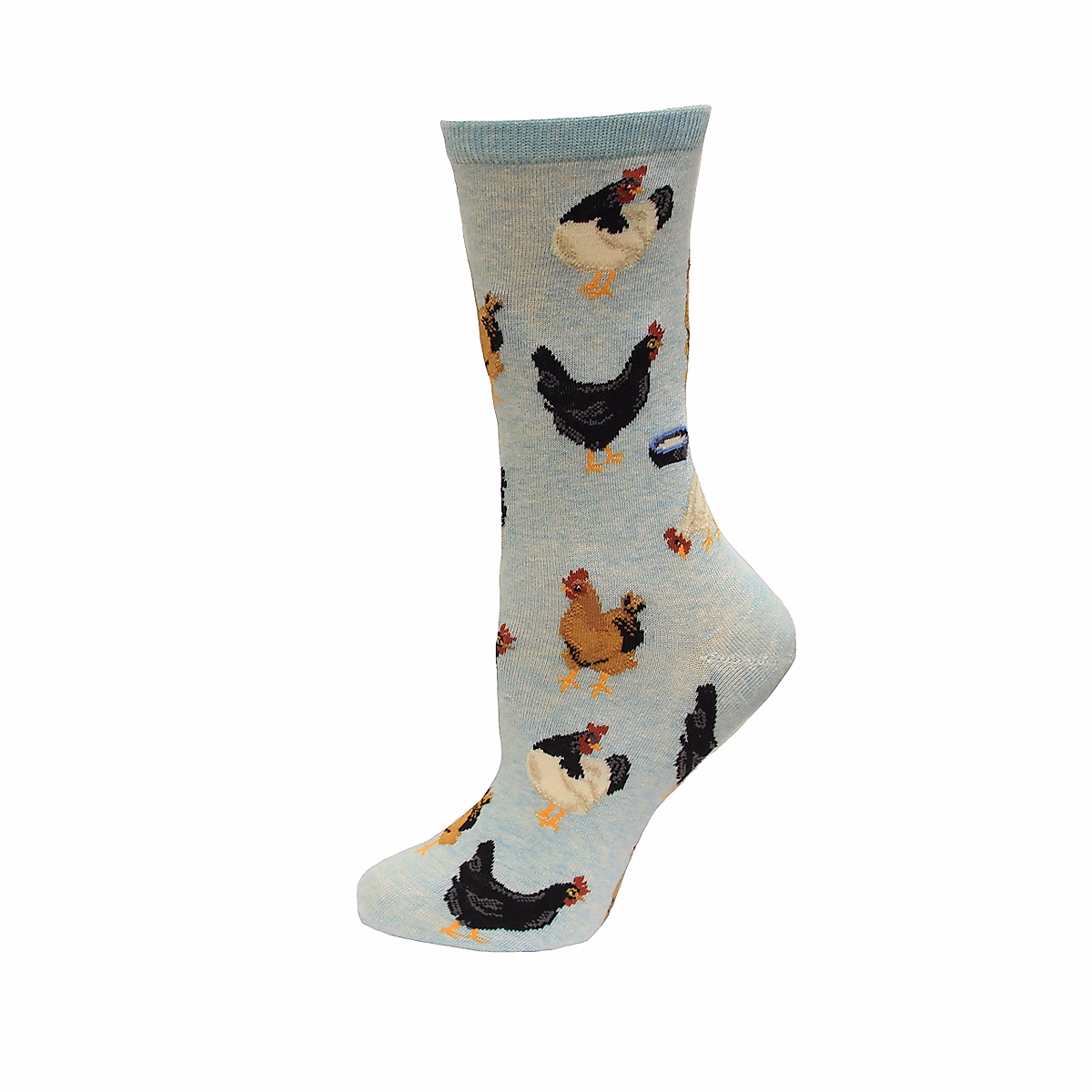 Hot Sox Feeding Chickens Socks, Mint Melange, 1 Pair, Women Shoe 4-10