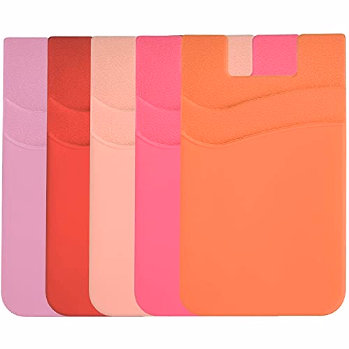 BIAJIYA Card Holder for Back of Phone, Pouch Silicone Wallet Sleeve Pocket Stick-on ID Credit Card for All Smartphones