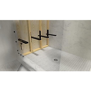 Floating Shower Bench Kit with Orange XPS Waterproof Board - Original Shower Bench Bracket® (14x24)