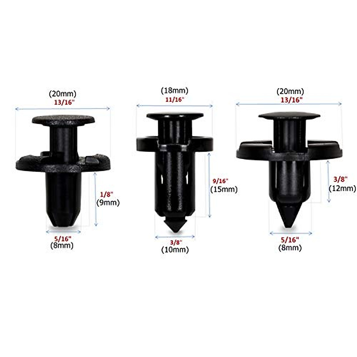 Dr.Roc Replacement for Push Type Retainer Fender Liner Bumper Cover Fasteners Rivets Clips Nissan Infiniti 0155309321 0155305323 0155309241 with Fastener Remover