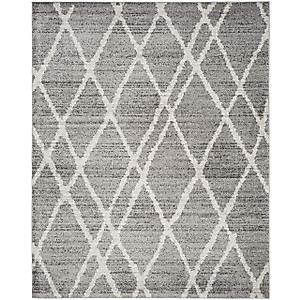 SAFAVIEH Adirondack Collection Area Rug - 9' x 12', Light Grey & Ivory, Modern Plaid Design, Non-Shedding & Easy Care, Ideal for High Traffic Areas in Living Room, Bedroom (ADR129B)