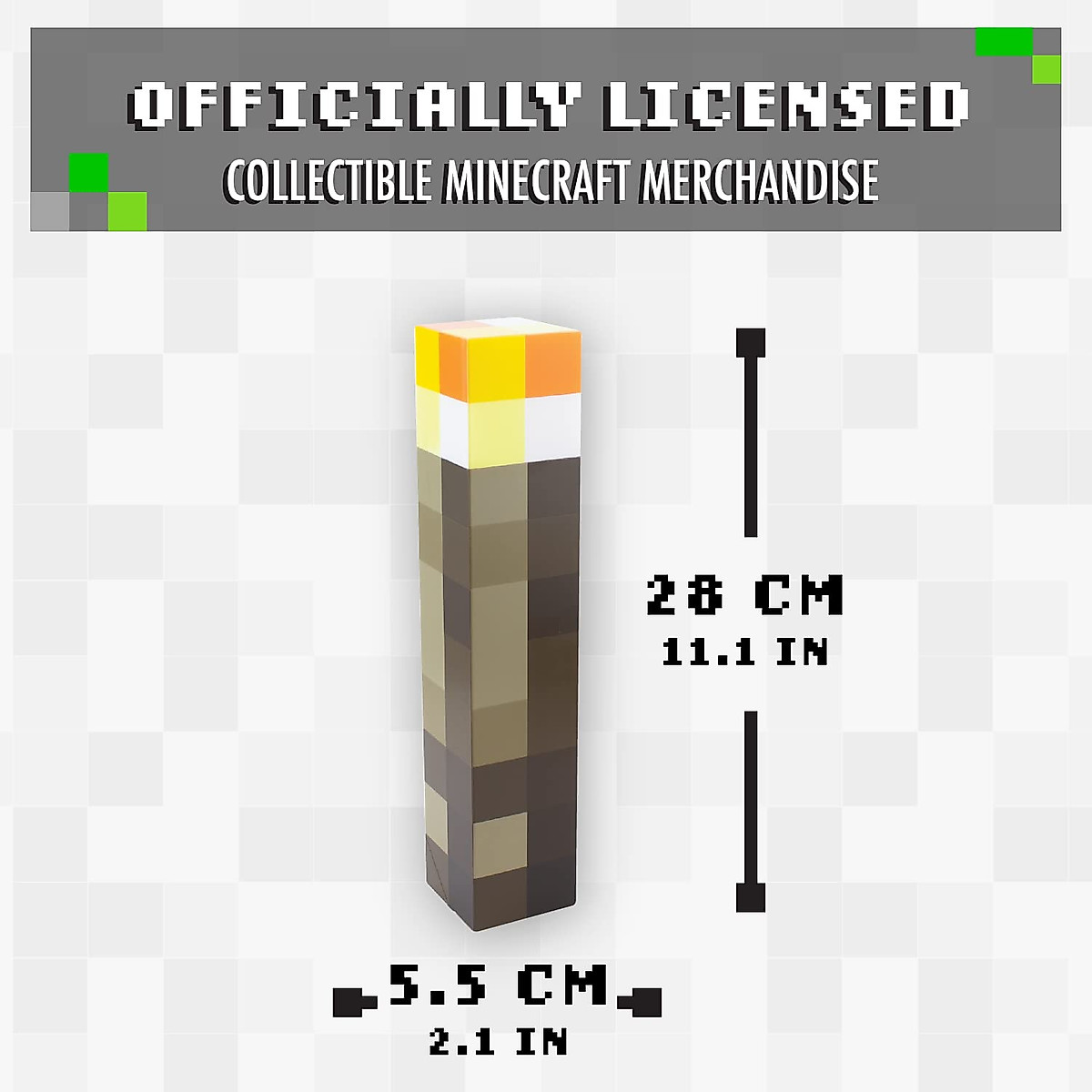 Paladone Minecraft Torch Lamp and Night Light, Wall Mountable or Freestanding, Battery-Powered, Officially Licensed Minecraft Room Decor