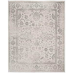SAFAVIEH Adirondack Collection 10' x 14' Ivory / Silver ADR109C Oriental Distressed Non-Shedding Living Room Bedroom Dining Home Office Area Rug