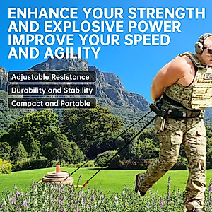 7BLACKSMITHS Power Speed Sled w/Harness&Padded Weighted Drag Sport Training Running Football Sled for Fitness Strength Training and Athletic Exercise