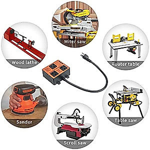 Automatic Vacuum Switch, Ortis Dust Control Autoswitch for More Power Tools, Delay Vacuum On/Off to Prevent Circuit Overload and Tripping, Adjustable Actuation Threshold