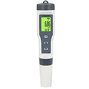 Temp PH Meter, Digital Display Portable Water Quality Tester ABS High Accuracy Wide Application for Planting