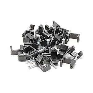 THE CIMPLE CO - Dual, Twin, or Siamese Coaxial Cable Clips, Cat6, Electrical Wire Cable Clip, 1/2 in Nail Clip and Fastener, Black (100 Pieces per Bag)