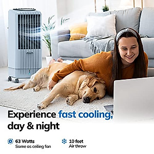 Portable Air Conditioner Symphony Bonaire 3-in-1 Evaporative Air Cooler with Remote Control, Timer, Auto Swing, for Home, Office (Diet 8i)