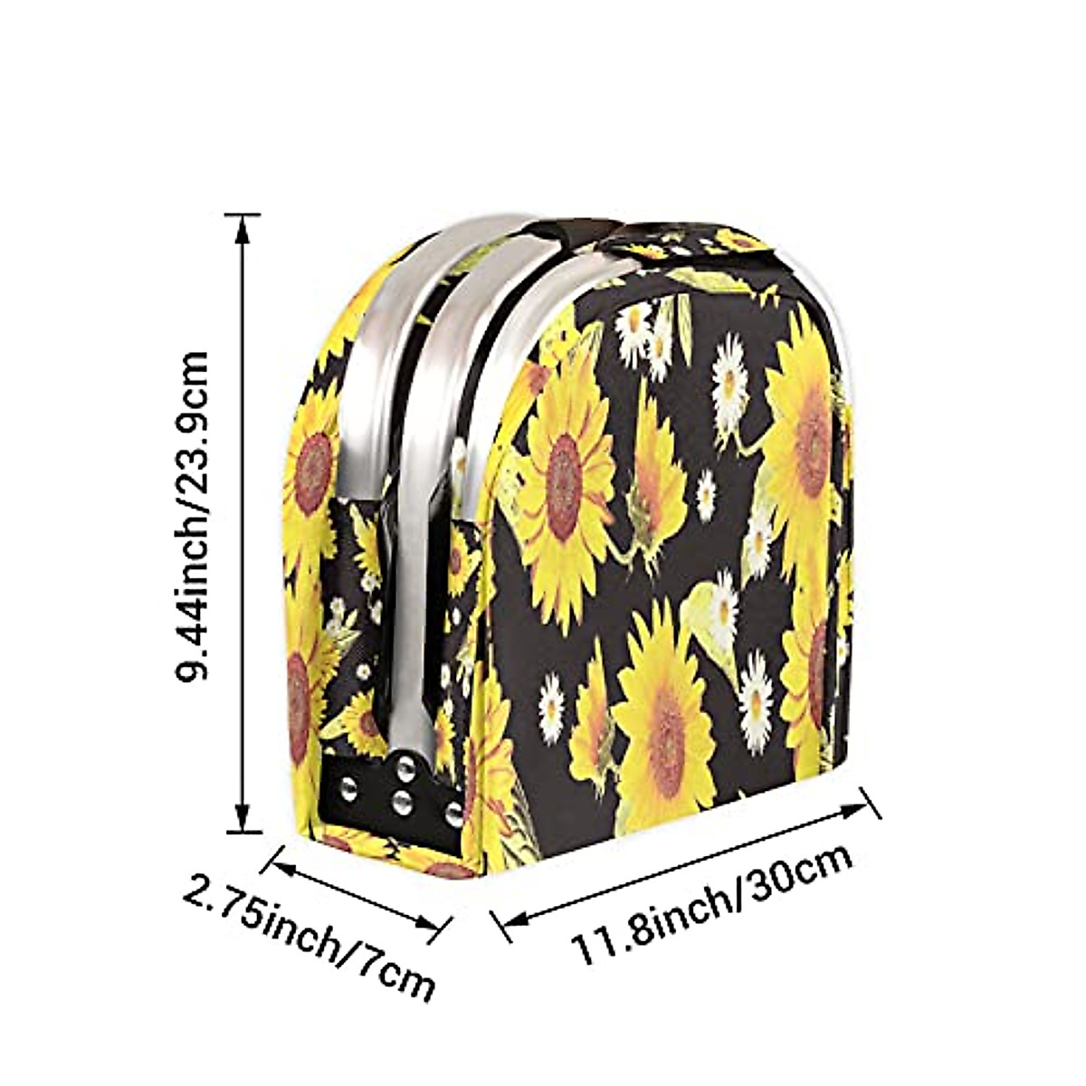 Yellow Sunflower Flower Collapsible Market Basket, Summer Daisy Floral Leakproof Folding Collapsible Portable Picnic Basket Strong Aluminum Frame for Travel, Shopping, Camping & Lake Trips