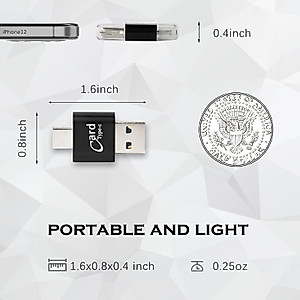 [2 Pack] Micro SD Card Reader for Android Phone,Micro SD Card to USB Adapter, Mini USB C Card Reader for Camera Memory Card Reader, Wansurs Card Reader for PC and Android Phone