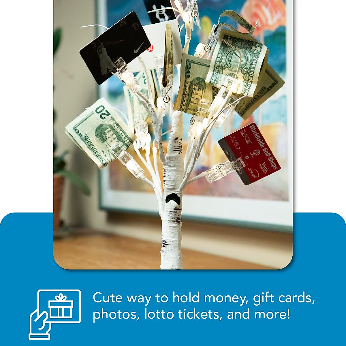 Sidelinx Money Tree Gift Holder - Gift Card Tree for Birthday, Holidays, and More - Use for Money, Gift Cards, Photos, Lotto Tickets, etc.