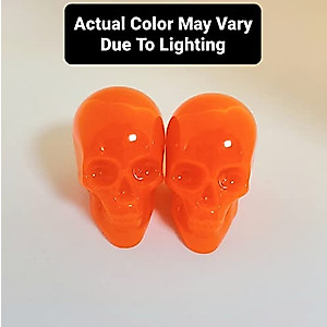 Orange Skull Cabinet Knobs/Drawer Knobs (Black Light Activated) (Set of 2)