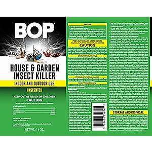 BOP House and Garden Insect Killer 11 oz, Easy to Use Pest Control Spray, Kills Bugs On Contact and Keeps Your Home Insect Free, Indoor/Outdoor Use for Quick Results