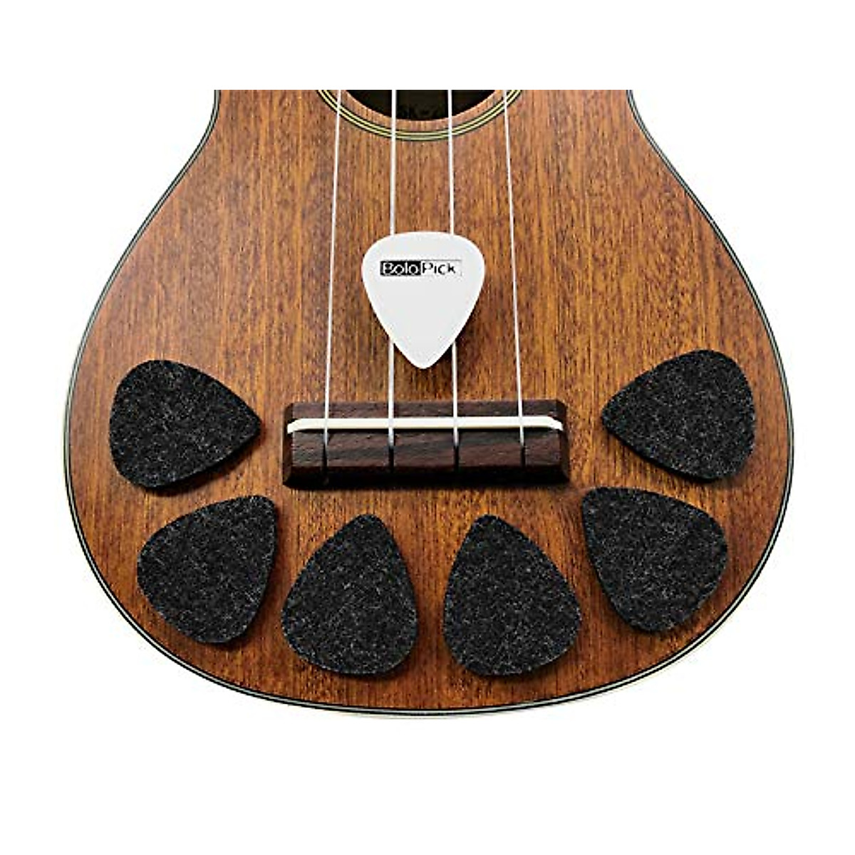 Ukulele Picks, BoloPick 12 Pack Original Recipe Black Felt Uke Picks for Ukulele, Guitar, Bass, Autoharp, Banjo