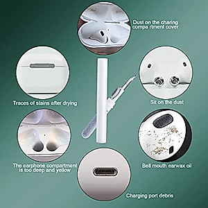 Cleaner Kit for AirPod Pro 1 2 3, AMEAMI Earbud Cleaning Pen Tool for iPhone Samsung Lego Huawei MI Wireless Headphone (White)