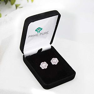 1/2Cttw Natural Diamond Cluster Stud Earrings Set in 925 Sterling Silver