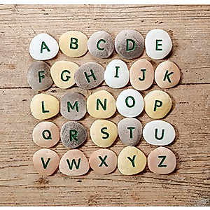 Yellow Door YD-9 Uppercase Alphabet Learning Pebbles for Kids, Kindergarten Grade to 3 Grade, 5" H, 3" L, 3" W