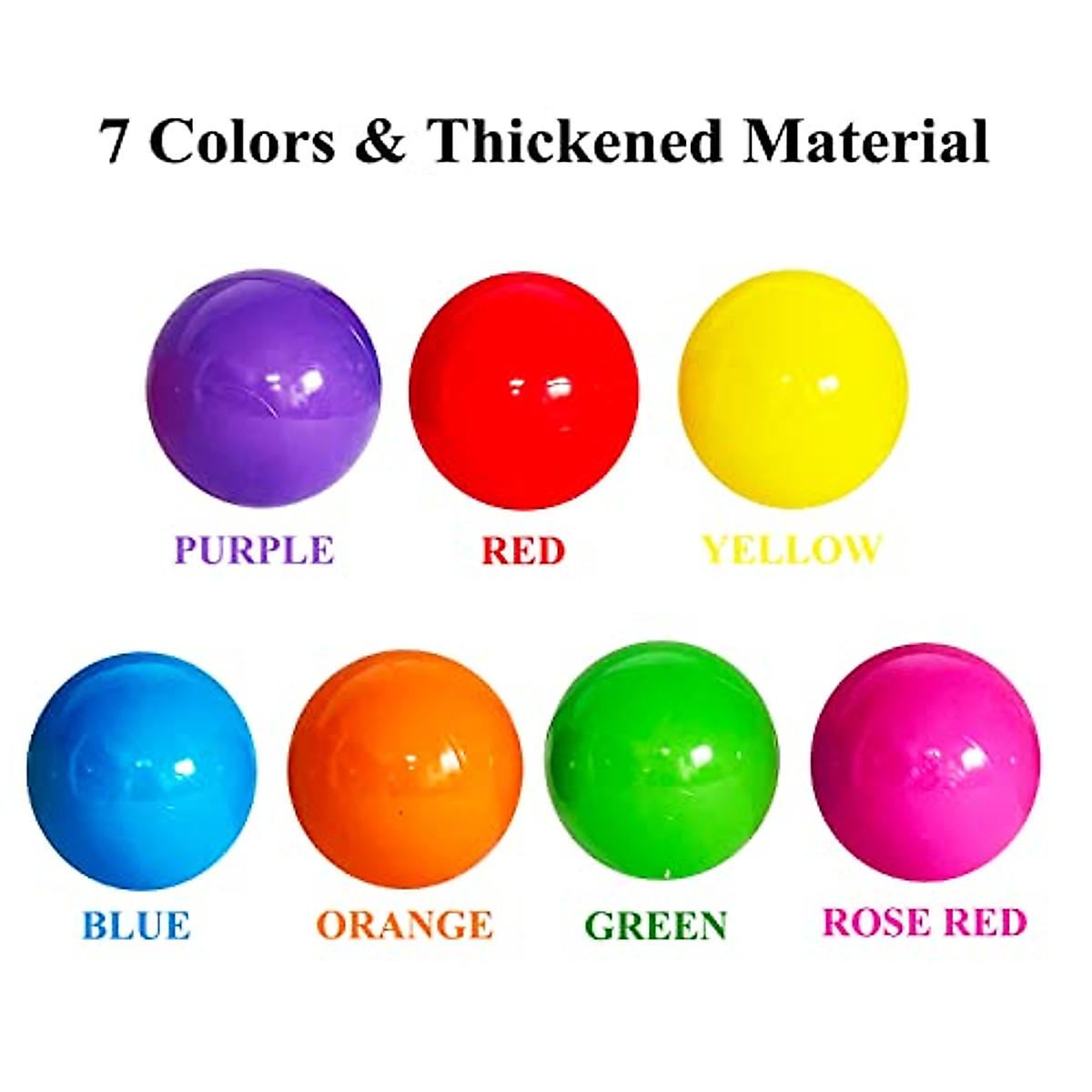 LANGXUN 100pcs Soft Plastic Ball Pit Balls - Plastic Toy Balls for Kids - Ideal Baby Toddler Ball Pit, Ball Pit Play Tent, Baby Pool Water Toys, Kiddie Pool, Party Decoration, Photo Booth Props