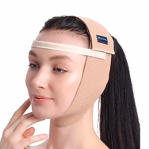 Post Surgical Chin Strap Bandage for Women - Neck and Chin Compression Garment Wrap - Face Slimmer, Jowl Tightening, Chin Lifting Medical Anti Aging Mask