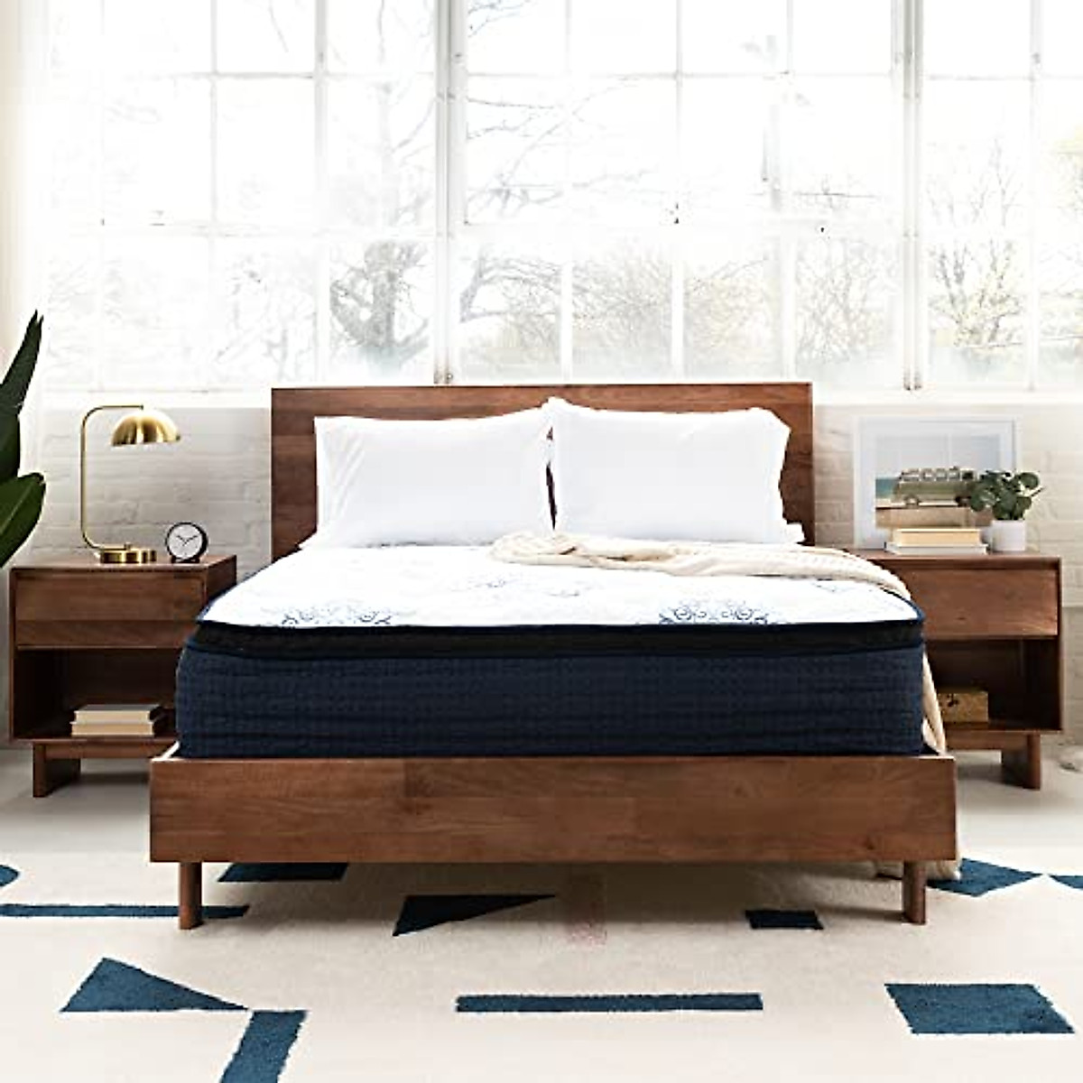 Signature Design by Ashley Mt Dana 16 Inch Eurotop Plush Mattress, CertiPUR-US Certified Foam, California King