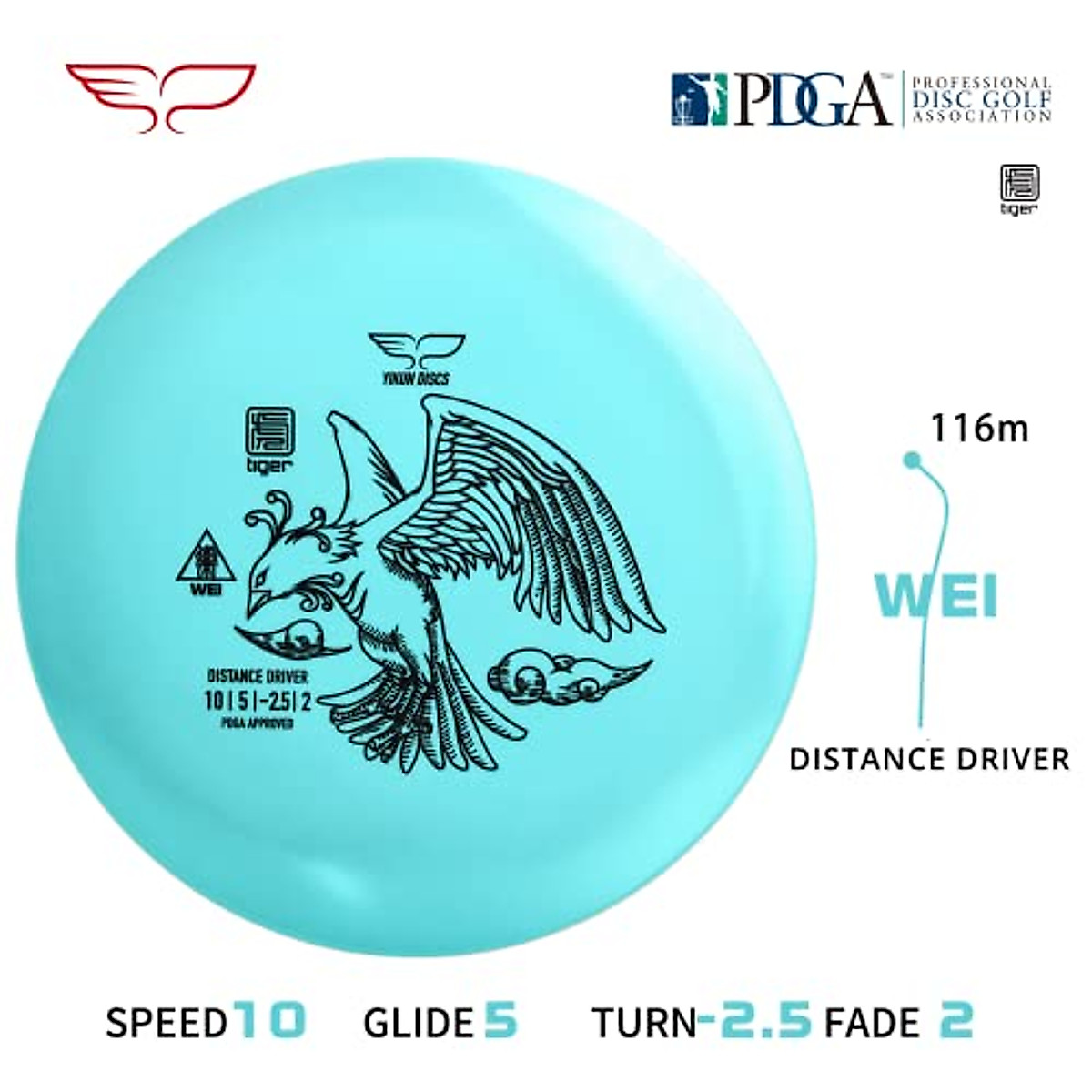 Yikun Disc Golf Disc Driver 165-170g Speed Disc Golf for All Professional Disc Golf Play Outdoor Games (Disc Colors May Vary)