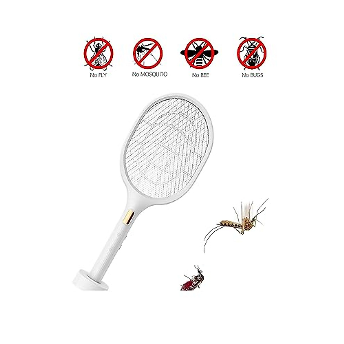 Bug Zapper Racket, Electric Fly Swatter, 2 in 1 Swatter Zapper, Mosiller Bug Zapper with 3-Layer Safety Mesh, Fruit Fly Swatter Electric Zapper, Indoor Bug Zapper for Home