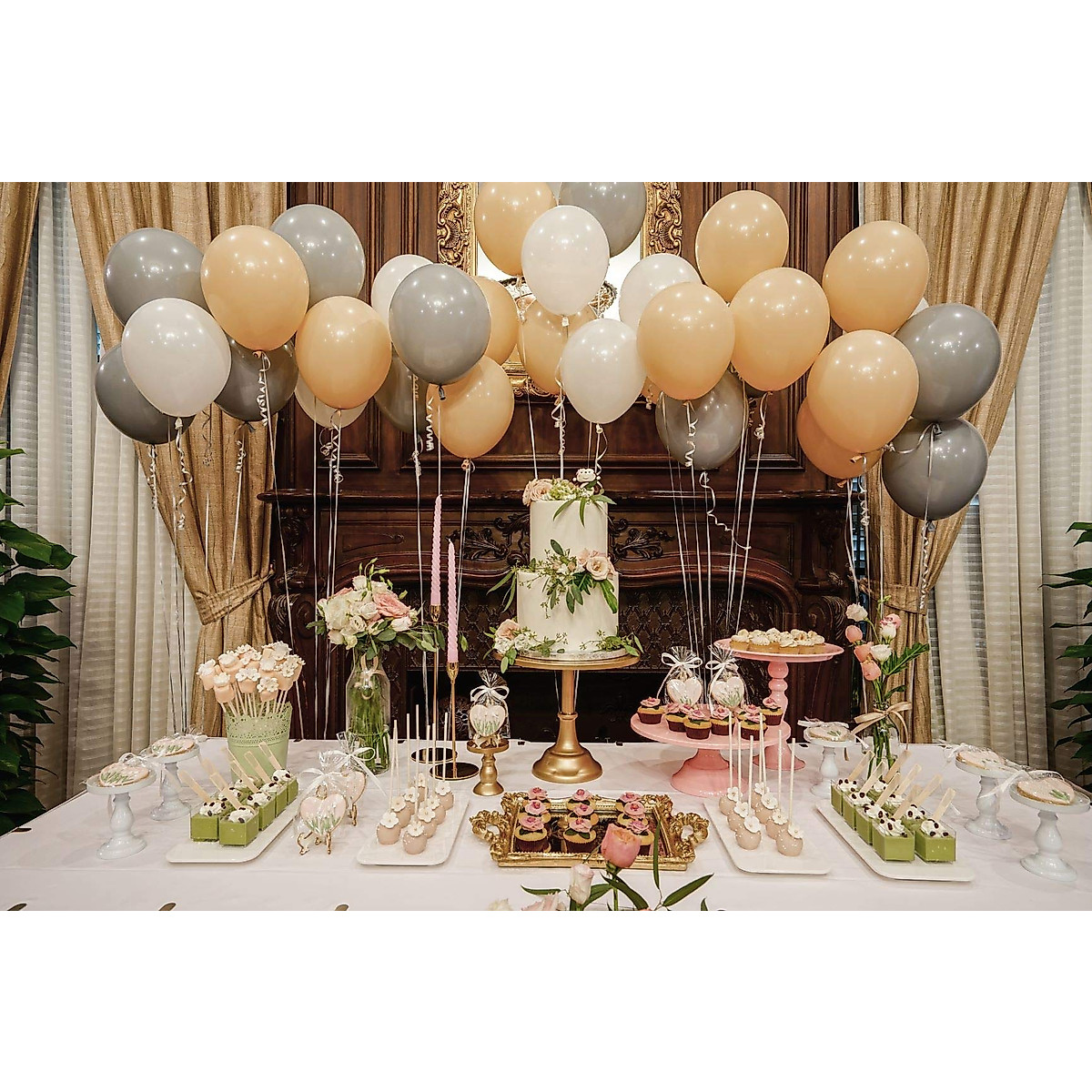 Treasures Gifted Matte Tan Balloons - 10 Inch Nude Balloons 36 Pack - Latex Beige Balloons - Fall Balloons - Dark Cream Balloons - Pastel Light Brown Balloons - Neutral Party Decorations