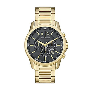 A|X ARMANI EXCHANGE Men's Quartz Watch with Stainless Steel Strap, Gold, 22 (Model: AX1721)