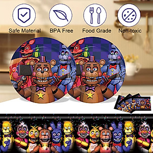 40 Pack Five Nights Party Supplies - 20 Plates & 20 Napkins for Birthday Party Decoration
