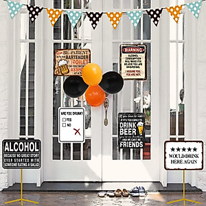 WERNNSAl Beer Party Decorations - 9PCS Beer Party Zone Signs Posters Theme Birthday Party Supplies Beer Bar Wall Art Decor for Home Garden Yard Decorations