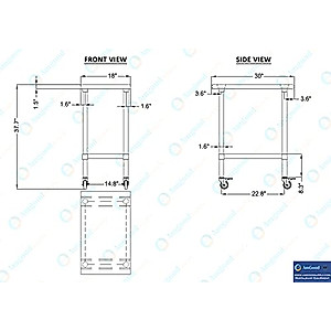 30" X 18" AmGood Stainless Steel Work Table with Wheels | Metal Mobile Table | Food Prep