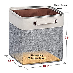 Kntiwiwo Cube Storage Bins 10.5” x 10.5 x 11” Cloth Baskets for Storage with Handles for Shelf, Closet, Nursery, Office Organizer, Set of 6