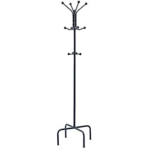 Hoctieon Coat Rack Freestanding, Entryway Coat Rack With 12 Hooks, Coat Hanger Stand, Floor Standing Metal Coat Tree,Coat Rack Stand, Heavy Duty Coat Rack, Coat Tree Freestanding, Black