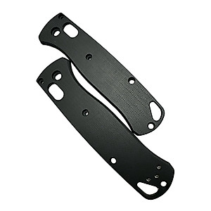 August Engineering Classic Scales For Benchmade Bugout Folding Knife 535 Precision Machined 6061 Aluminum Anodized Finish Yellow Ultem Black G10 (G10 Smooth Black) Knife Not Included