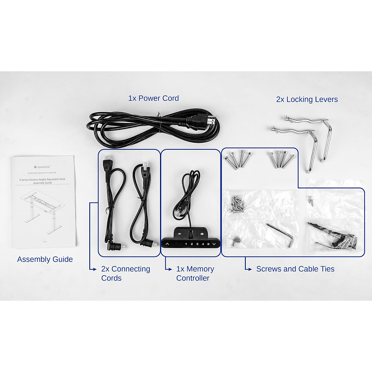 ApexDesk Elite K Series 60" x 27" Electric Height Adjustable Standing Desk with LED Memory Controller (60” x 27” Rectangular Top, Black)