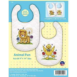 Design Works Crafts Janlynn Stamped for Cross Stitch Baby Bib Kit, ABC Fun